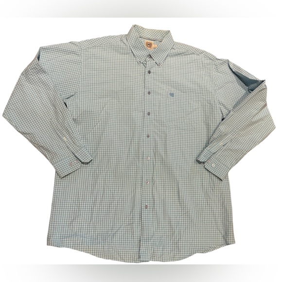 Cinch | Shirts | Cinch Mens Turquoise Blue Plaid Button Down Shirt In ...